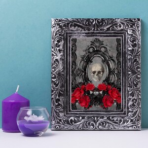 Gothic Halloween Lace Skull and Roses Printable Digital Download Clip ...