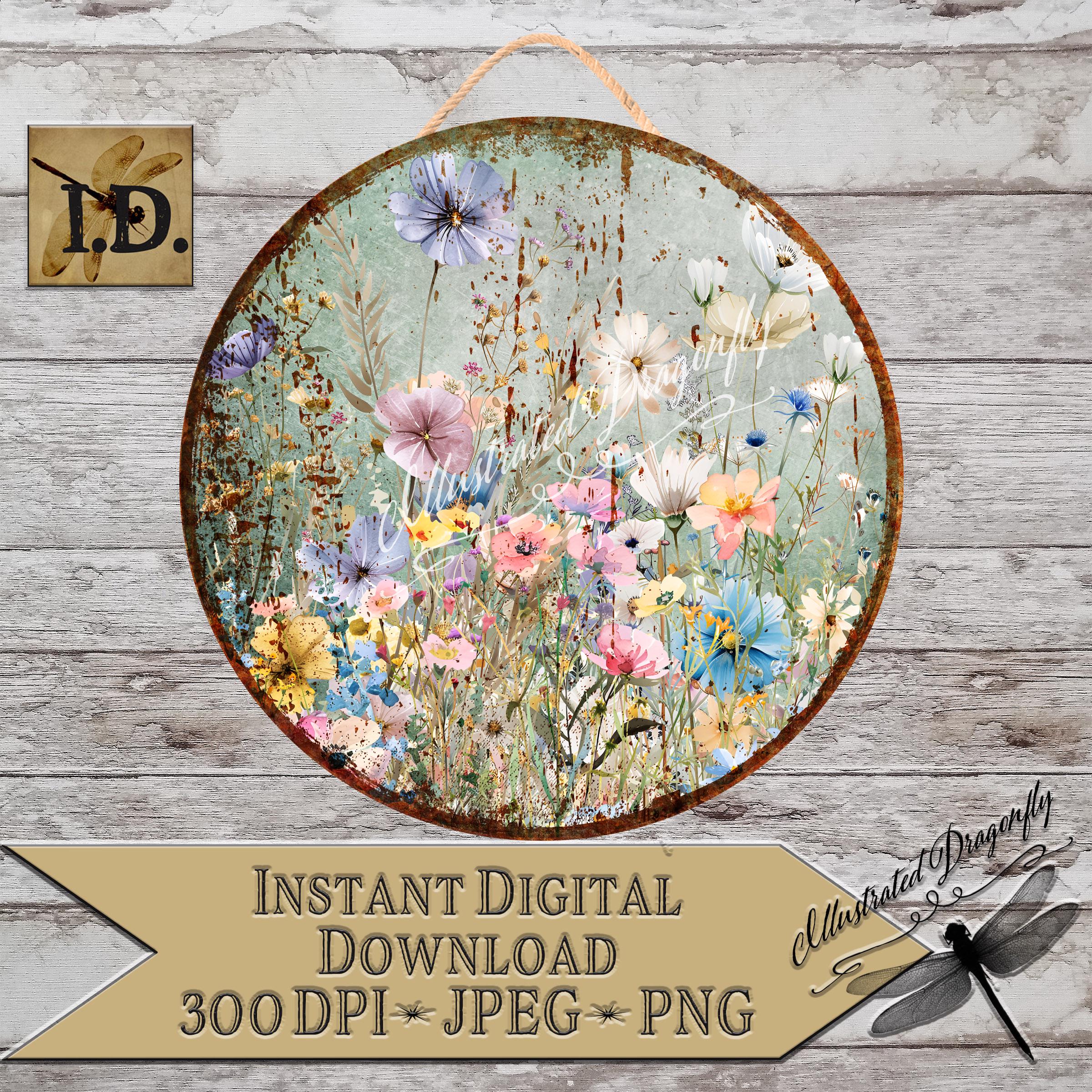 Rustic Wildflower Printable Digital Download DIY Sign Making Digital ...