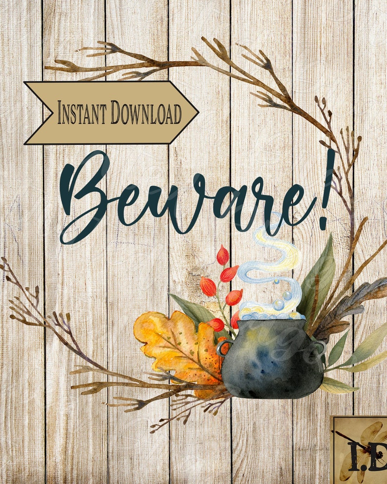 Halloween Beware Word Art Farmhouse Sign Printable Digital Download ...
