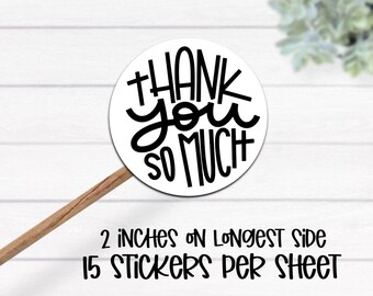 Thank You so Much Stickers - Etsy UK