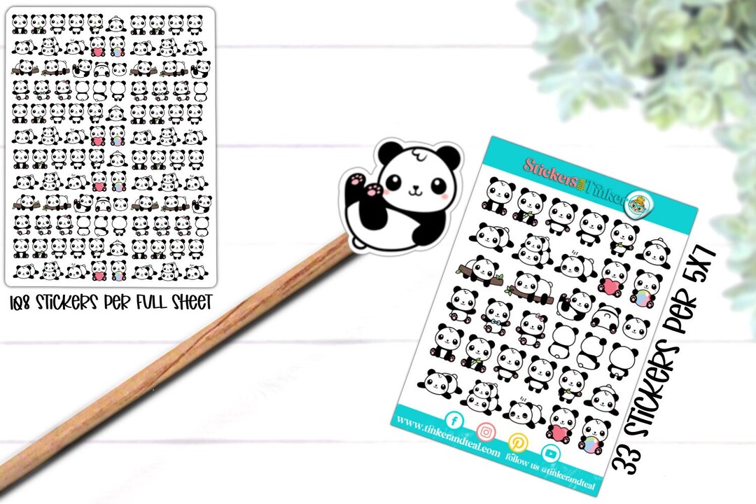 Kawaii Panda Planner Stickers: Cute and Playful Panda-themed ...