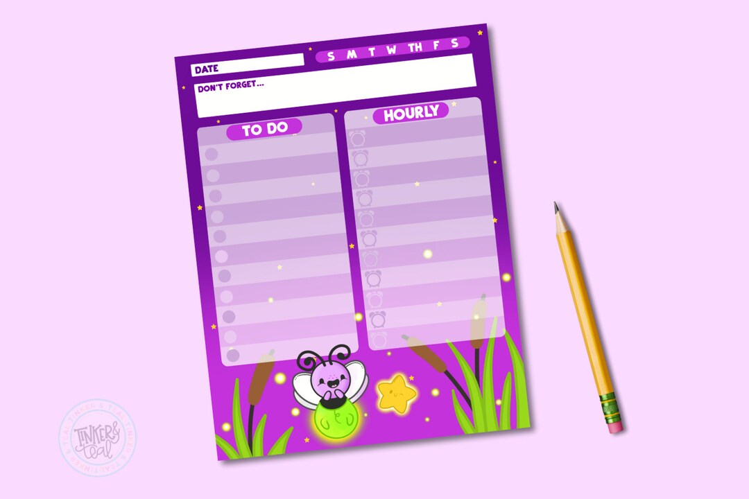 Sora the Firefly Notepad: 8x10 Kawaii Hourly Planner - Etsy