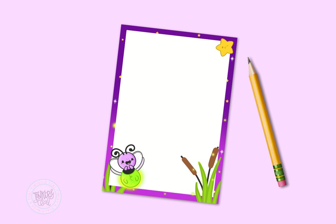 Sora the Firefly Notepad: Kawaii Stationery, Summer Note Pad (5x7 Inch) - Etsy