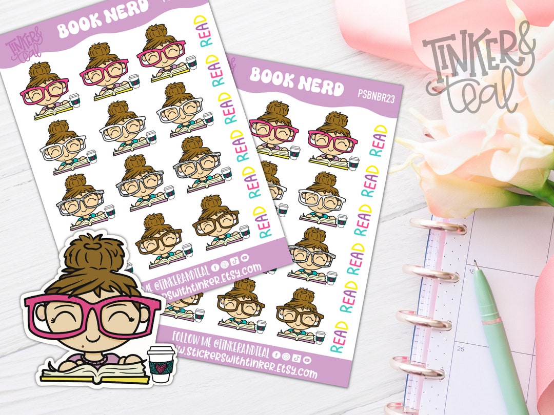 Kawaii Book Nerd Planner Stickers - Adorable Characters and Whimsical ...
