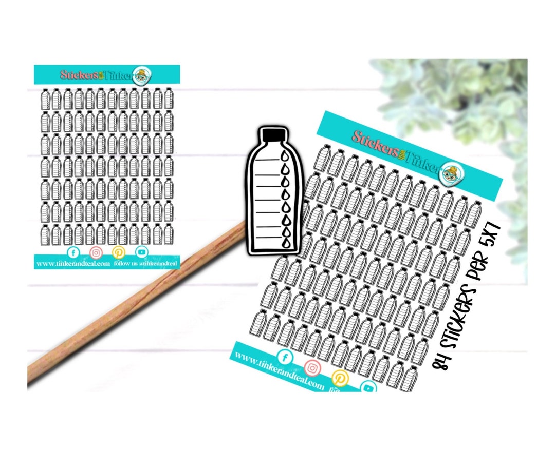 Water Tracker Planner Sticker Sheets Stay Hydrated and Monitor Your ...
