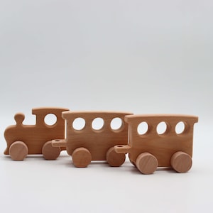 Natural Wood Train Set|montessori-inspired Train Set|adventurous Wooden ...