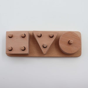 Wooden Educational Geometric Blocks|learning Waldorf Toy|montessori ...