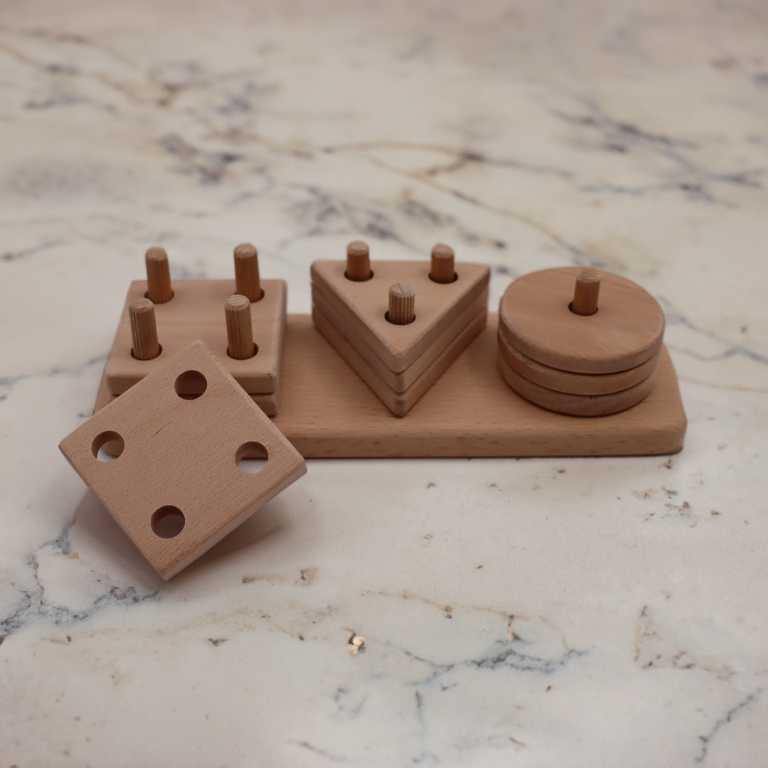 Geometric Wooden Educational Toy|montessori Natural Wooden Toy|learning ...