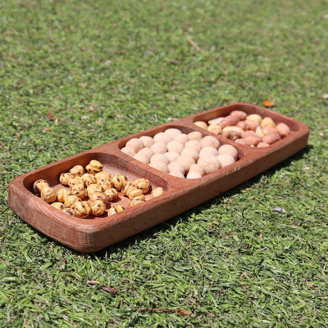 Wooden Snack Plate|divided Serving Tray|wood Nut Platter|kitchen Table ...