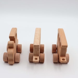 Natural Wood Train Set|montessori-inspired Train Set|adventurous Wooden ...