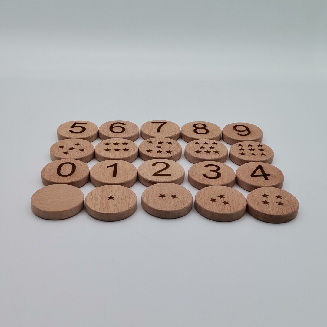 Wooden Number Discs 0-9|learn to Counting Toy|practice Numbers ...