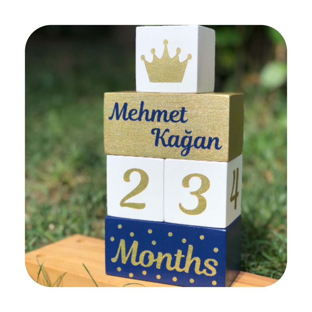 Set of 5 Custom Wooden Cube|personalized Baby Cube|wooden Letter Name ...