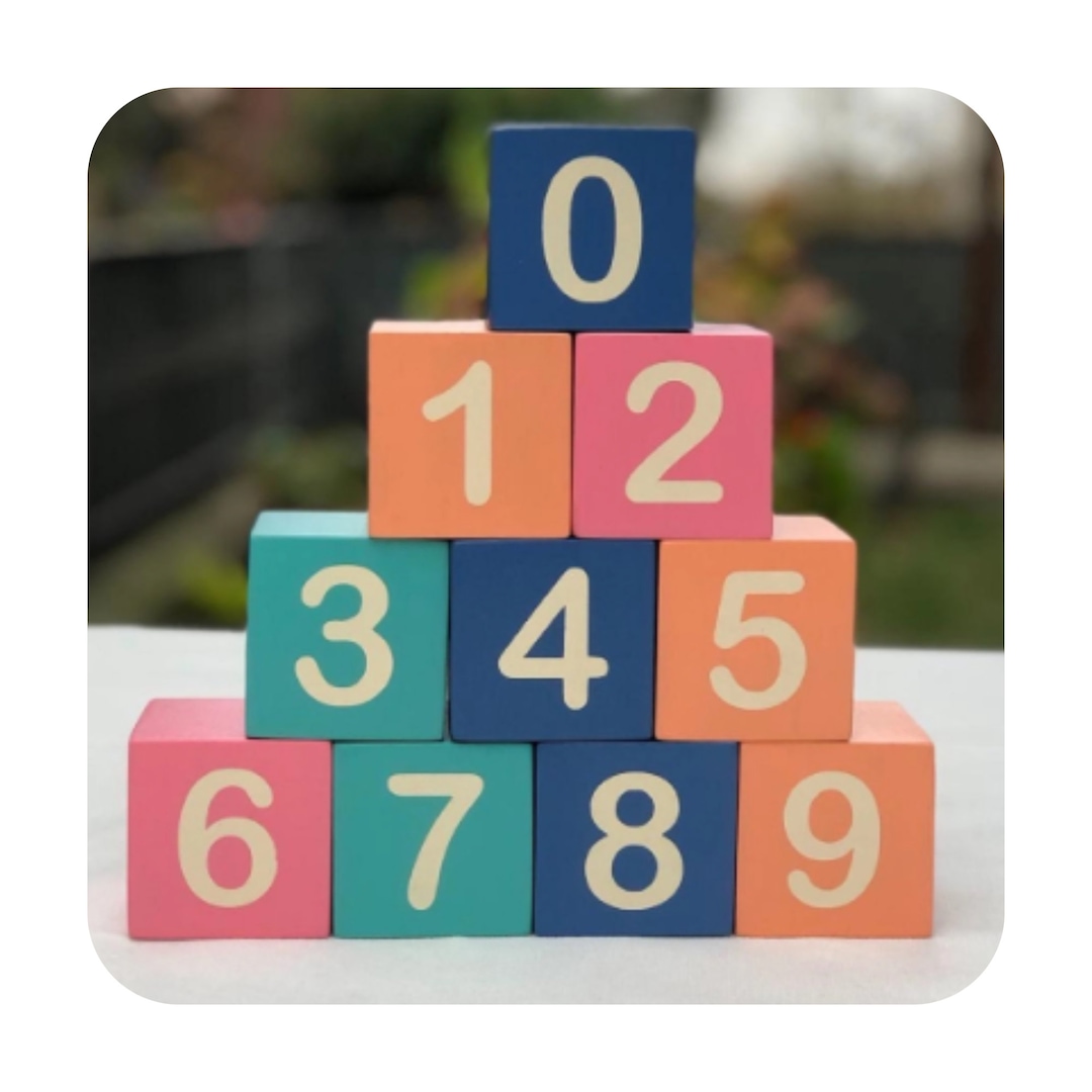 Wooden Number Cubes|colorful Wooden Number Math Blocks for Kids|home ...