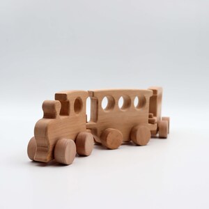 Natural Wood Train Set|montessori-inspired Train Set|adventurous Wooden ...