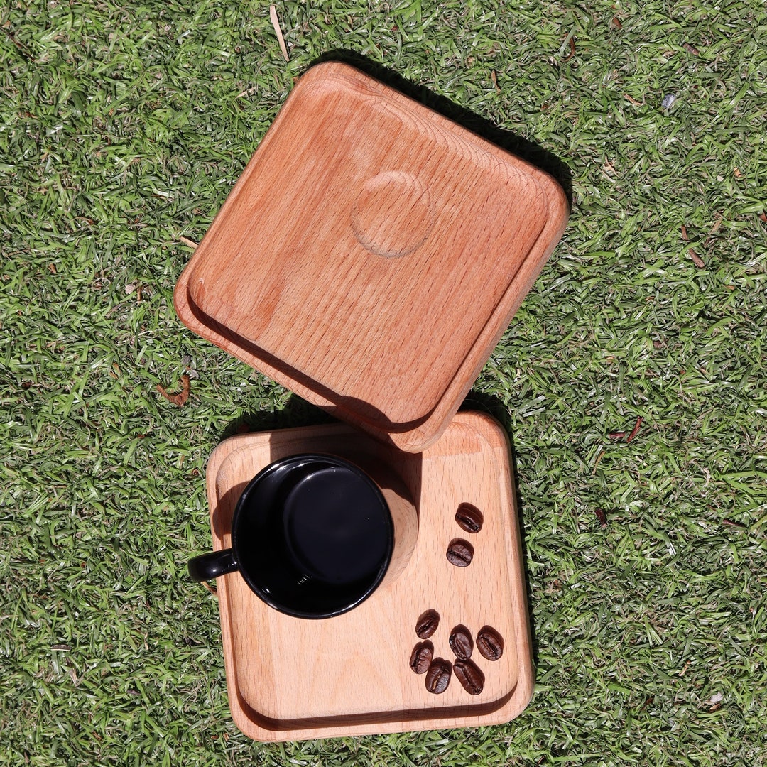 Set of 2 Wood Coffee Plate|wooden Tea Plate|natural Wood Nut Platter ...