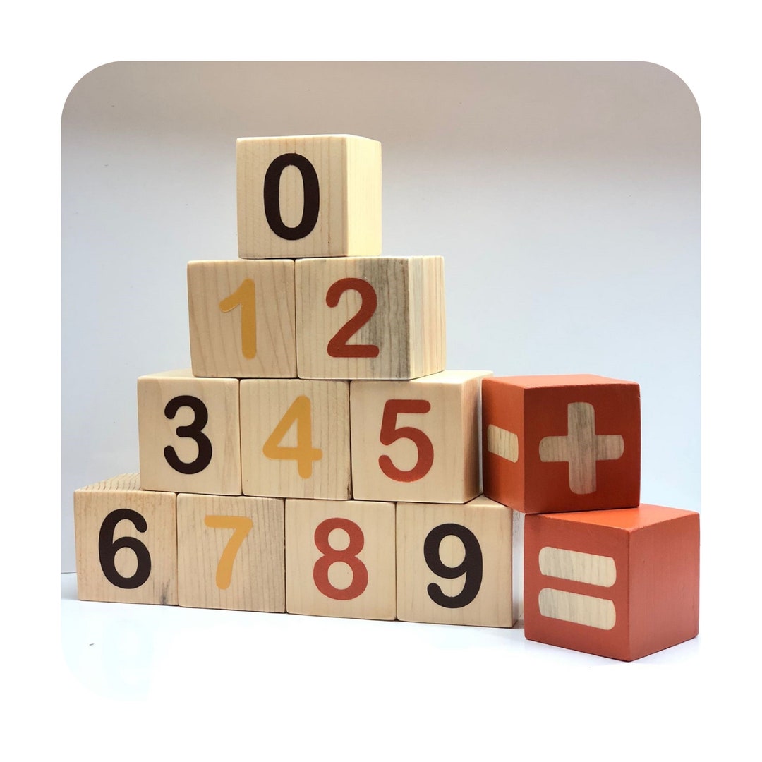 Wooden Number Cubes|colorful Wooden Number Math Blocks for Kids|home ...