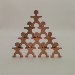 Wooden Flockmen|wooden Stacking and Balancing Toy|acrobat Men Natural ...