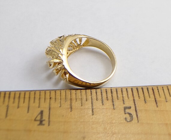 14K Yellow Gold Vintage Fluted Diamond Cut Ring - Gem