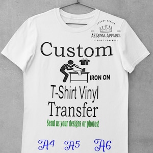 Custom Iron on Tshirt Transfer, Custom Heat Transfer Vinyl - Etsy