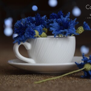 Crochet Cornflower Pattern - Crochet Flower Pattern - Etsy