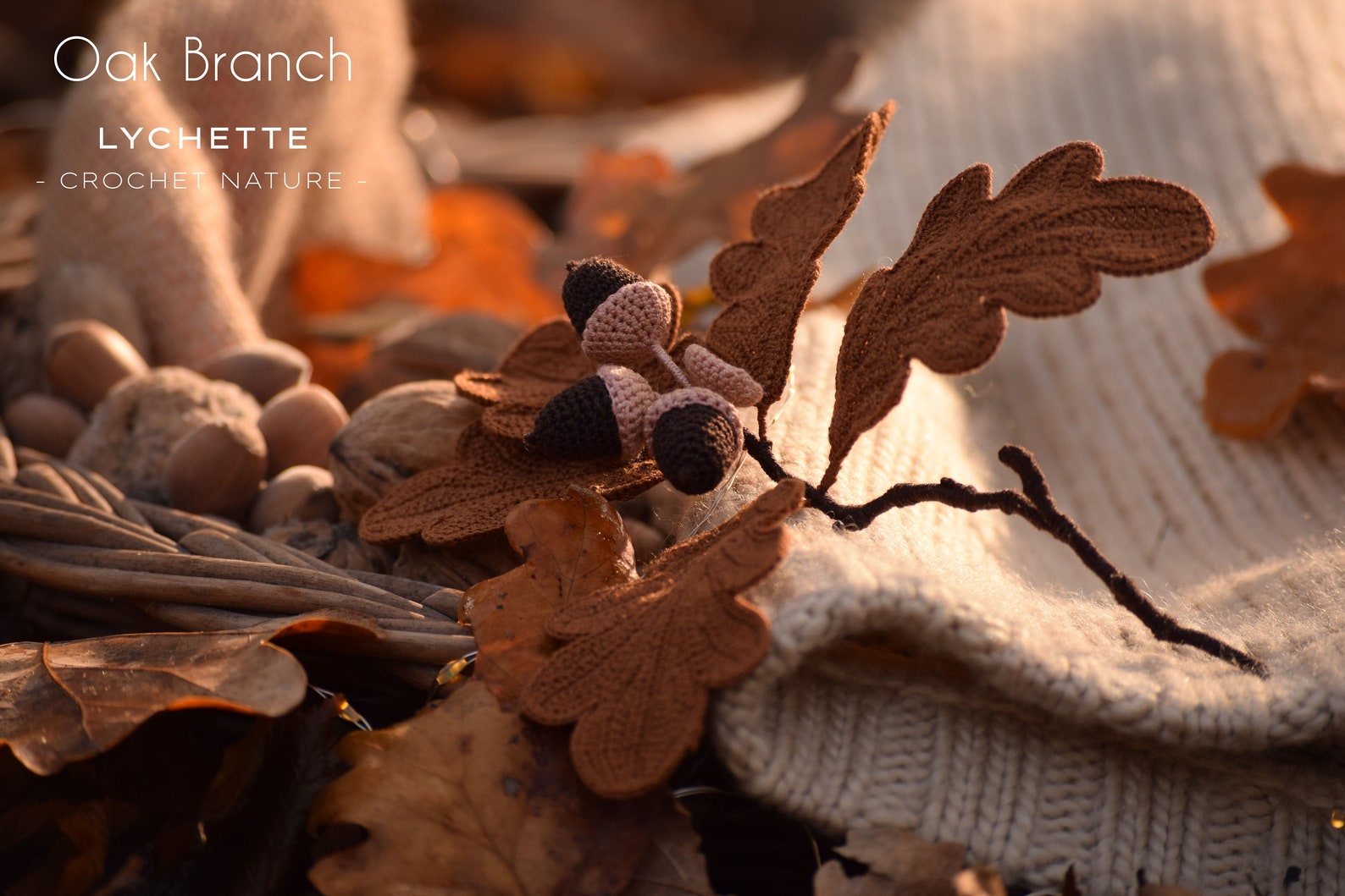 Oak Branch Crochet Pattern - Crochet Pattern for Oak Leaf and Acorn ...