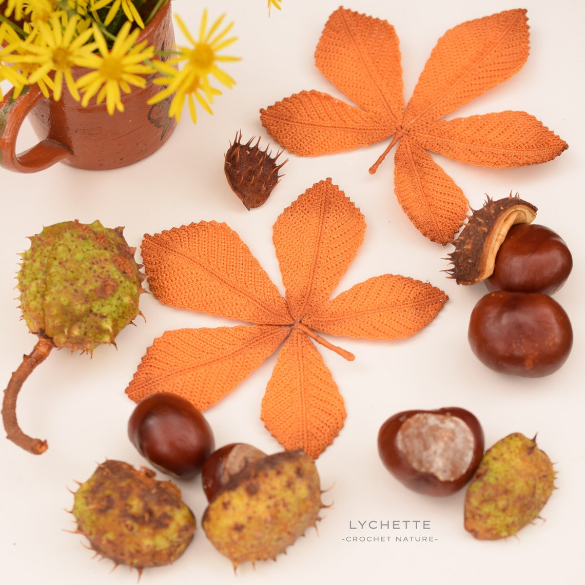Crochet Fall Leaves, Crochet Chestnut Leaf Pattern - Crochet Pattern - Etsy
