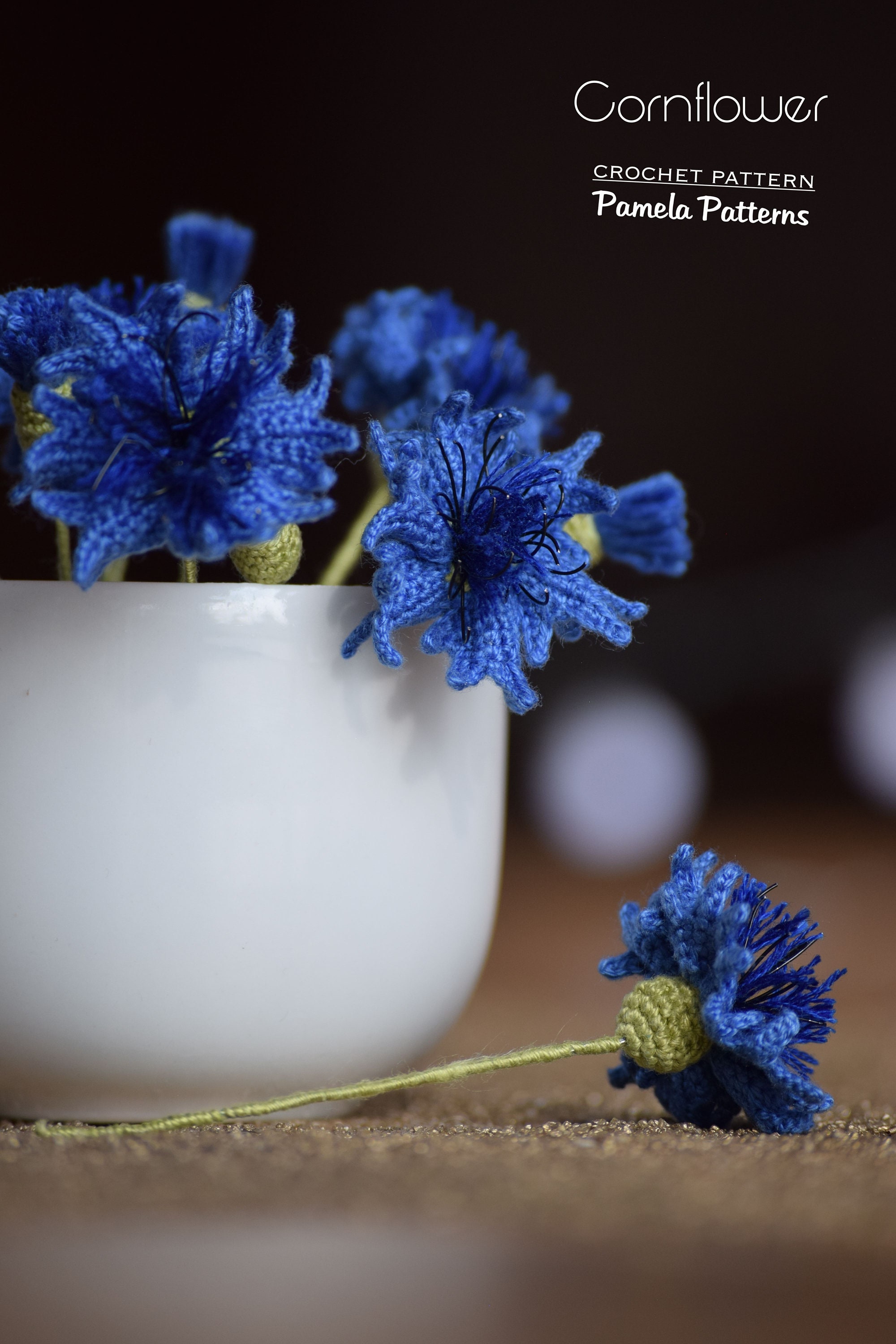 Crochet Cornflower Pattern Crochet Flower Pattern | Etsy