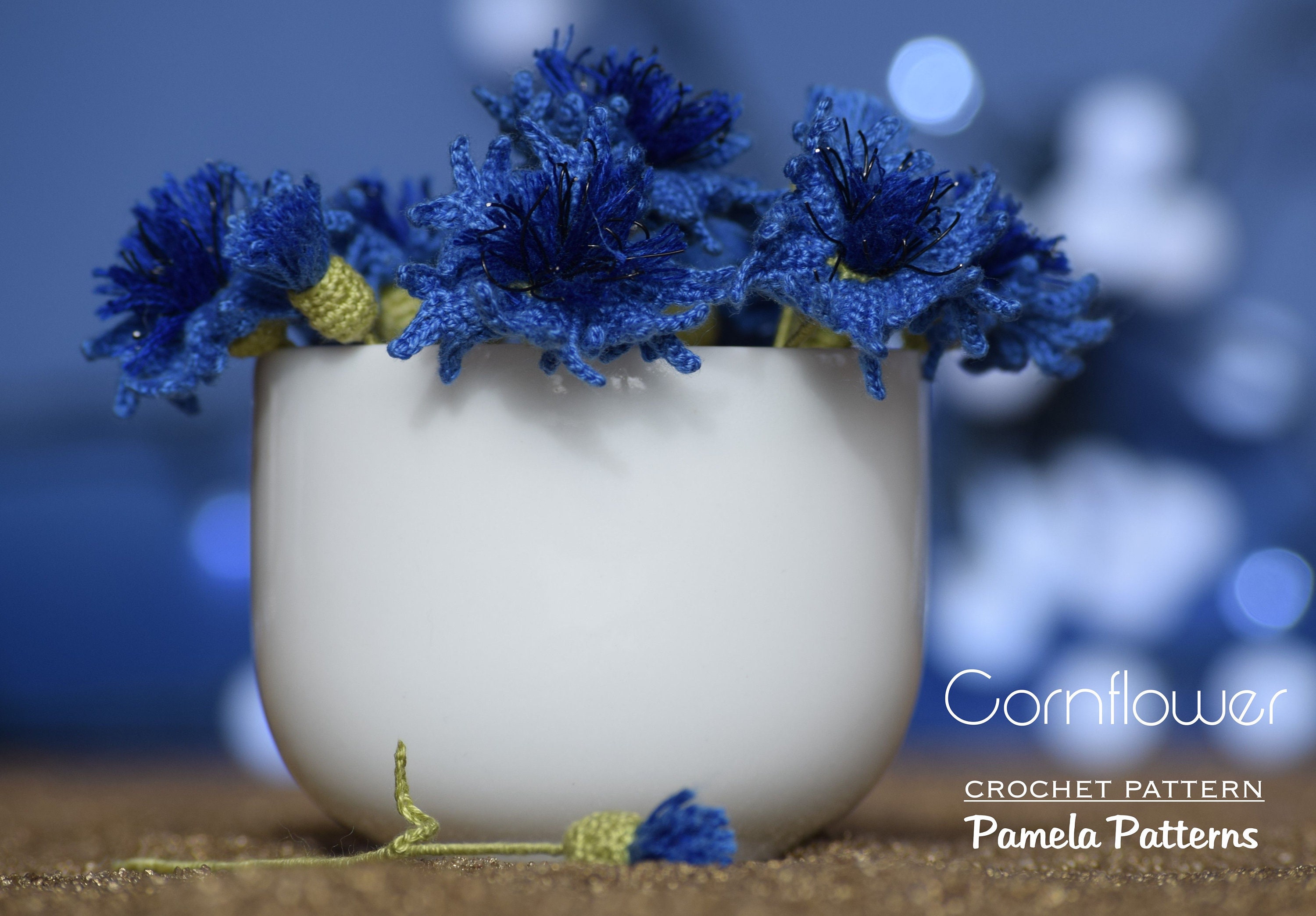 Crochet Cornflower Pattern Crochet Flower Pattern | Etsy