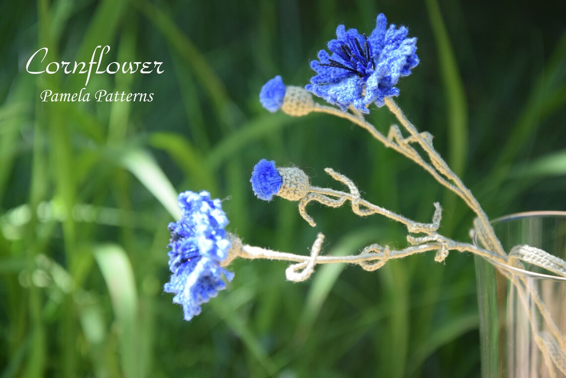 Crochet Cornflower Pattern Crochet Flower Pattern | Etsy