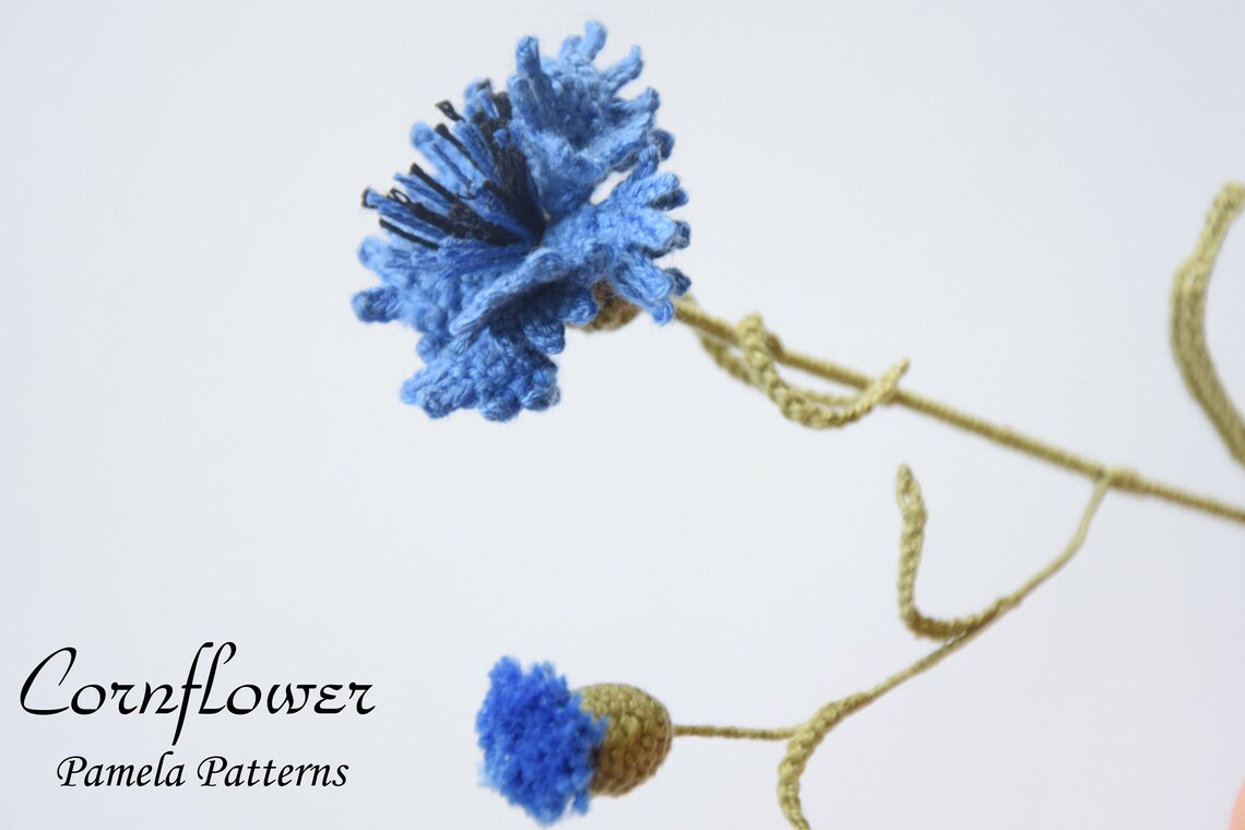 Crochet Cornflower Pattern Crochet Flower Pattern | Etsy