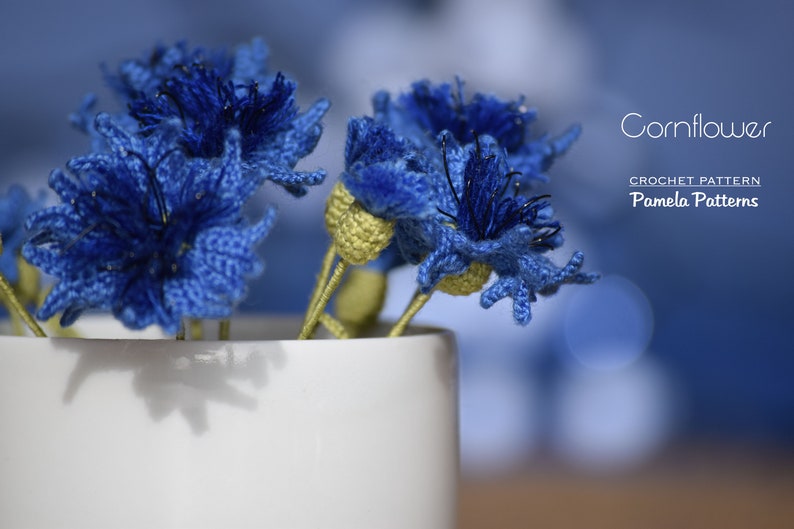 Crochet Cornflower Pattern Crochet Flower Pattern | Etsy