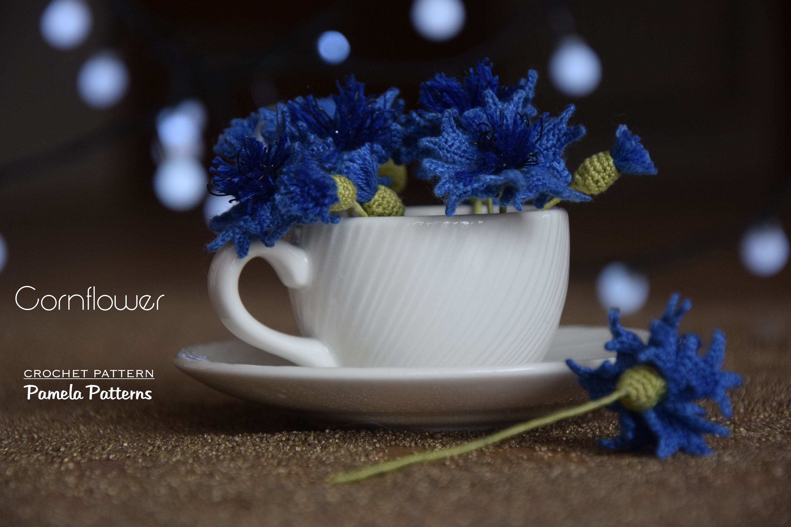 Crochet Cornflower Pattern Crochet Flower Pattern | Etsy