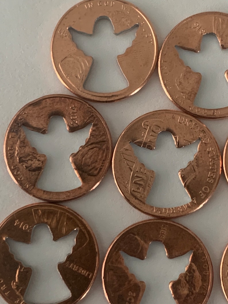 10 Angel Cut Pennies With Angel Cut Out Penny Pennys From Heaven Lucky ...
