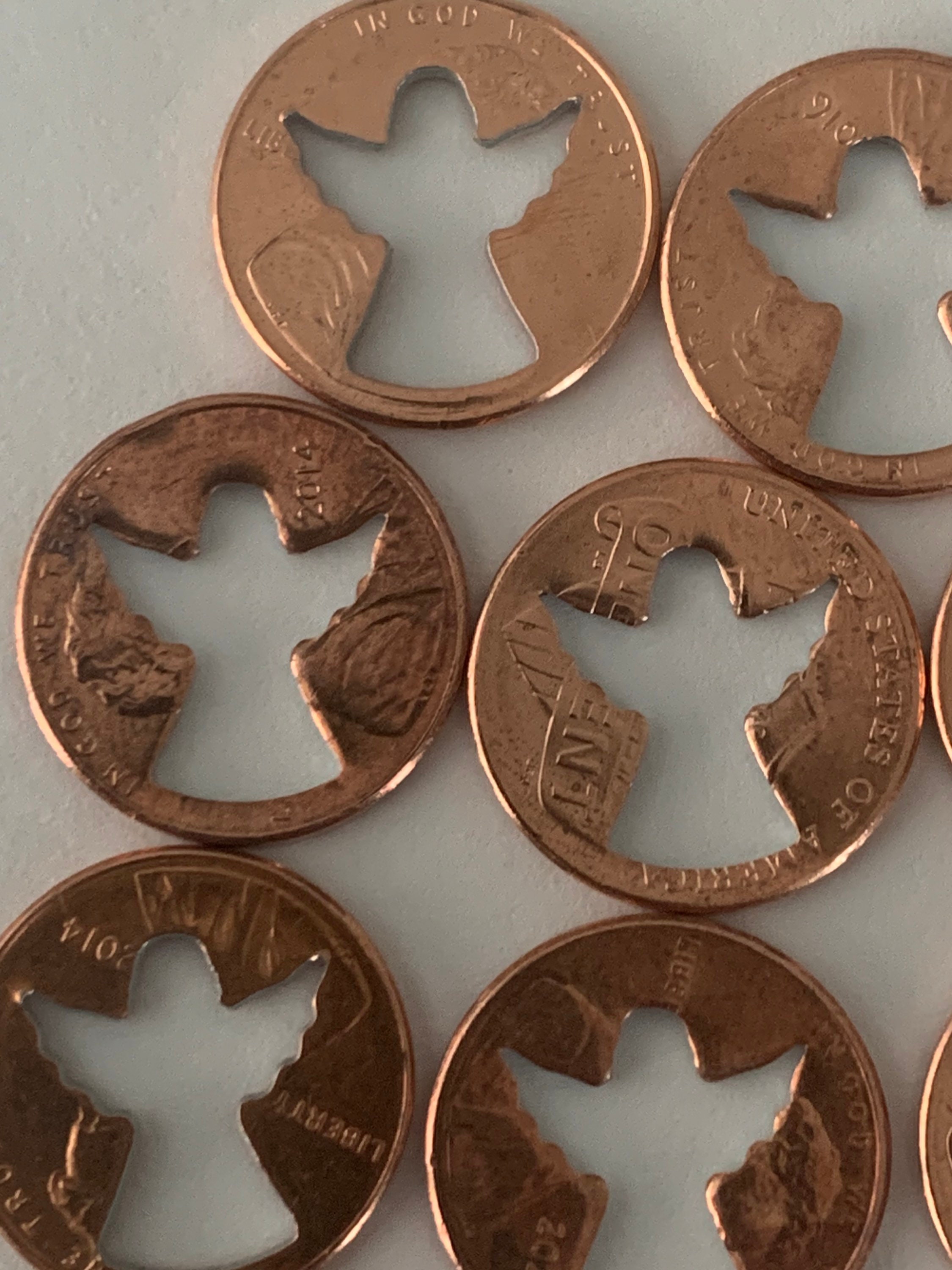 10 Angel Cut Pennies With Angel Cut Out Penny Pennys From Heaven Lucky ...