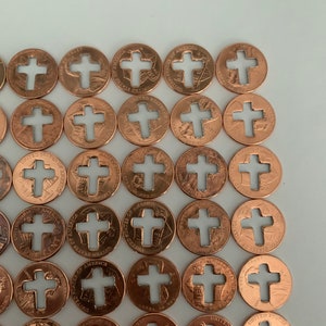 50 Cross Cut Pennies With Cross Cut Out Penny Pennys From Heaven Lucky ...