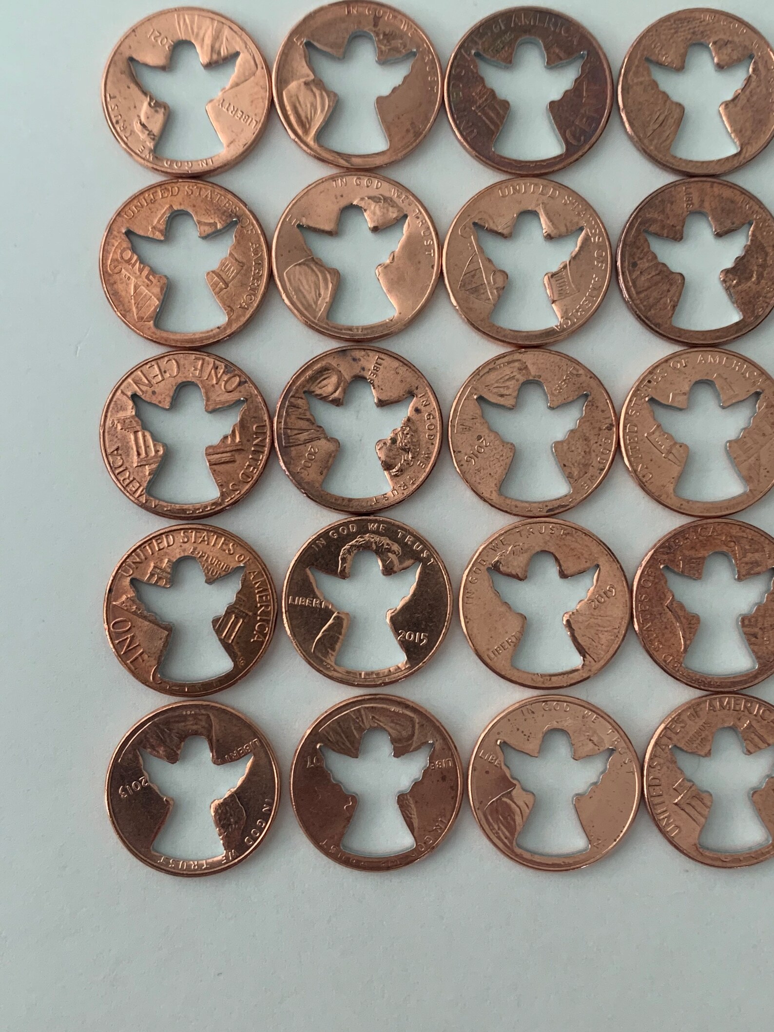 25 Angel Cut Pennies With Angel Cut Out Penny Pennys From Heaven Lucky ...