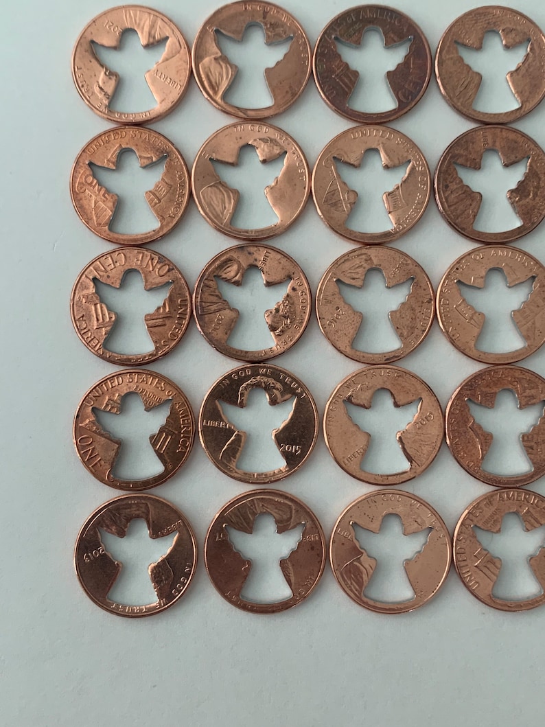 25 Angel Cut Pennies With Angel Cut Out Penny Pennys From Heaven Lucky ...