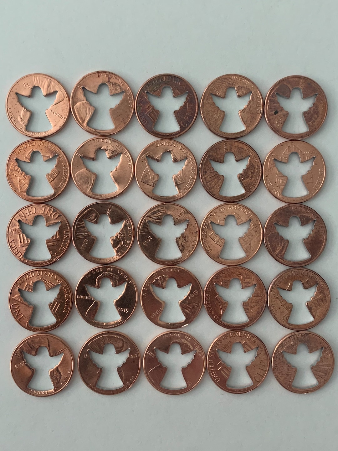 25 Angel Cut Pennies With Angel Cut Out Penny Pennys From Heaven Lucky ...