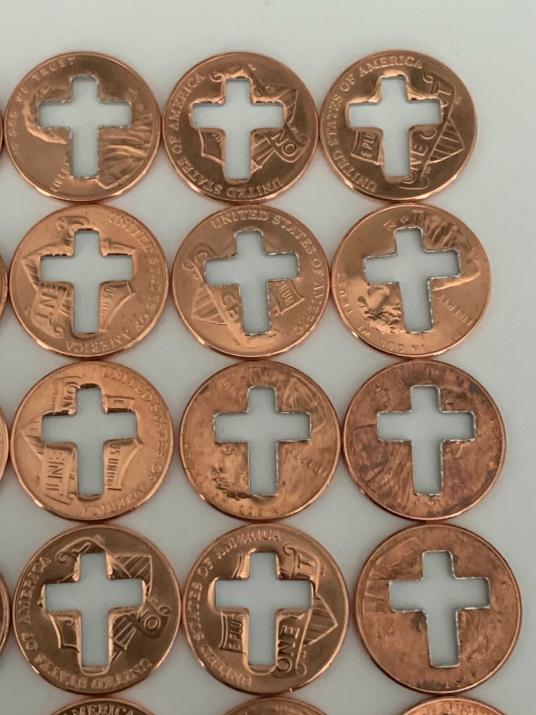 25 Cross Cut Pennies With Cross Cut Out Penny Pennys From Heaven Lucky ...
