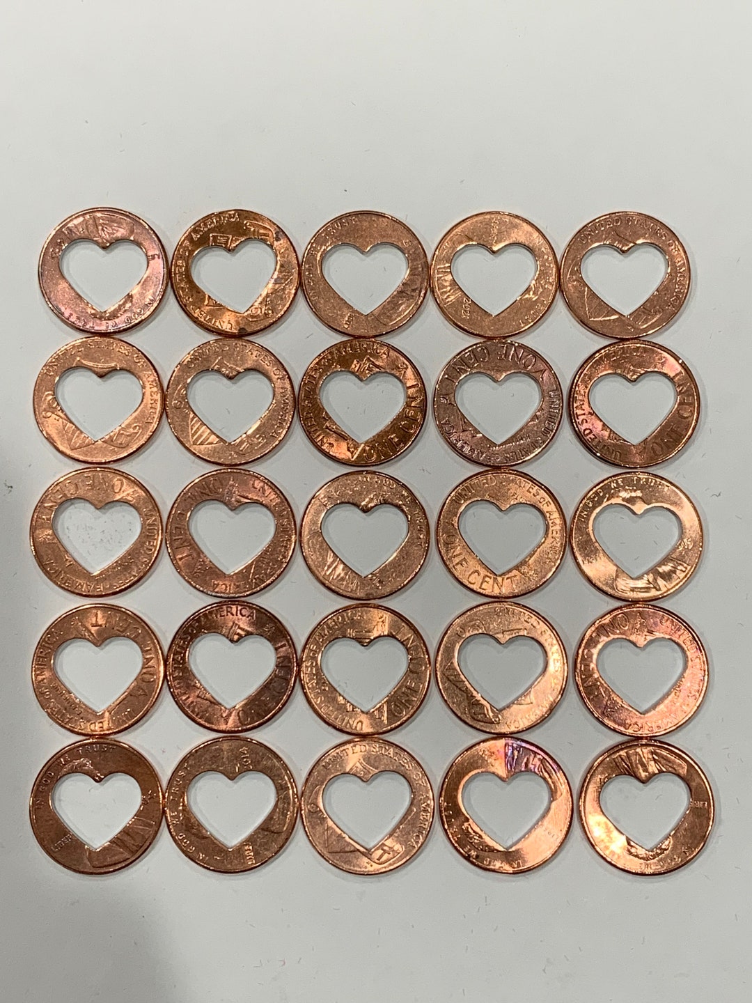 25 Heart Cut Pennies With Heart Cut Out Penny Pennys From Heaven Lucky ...