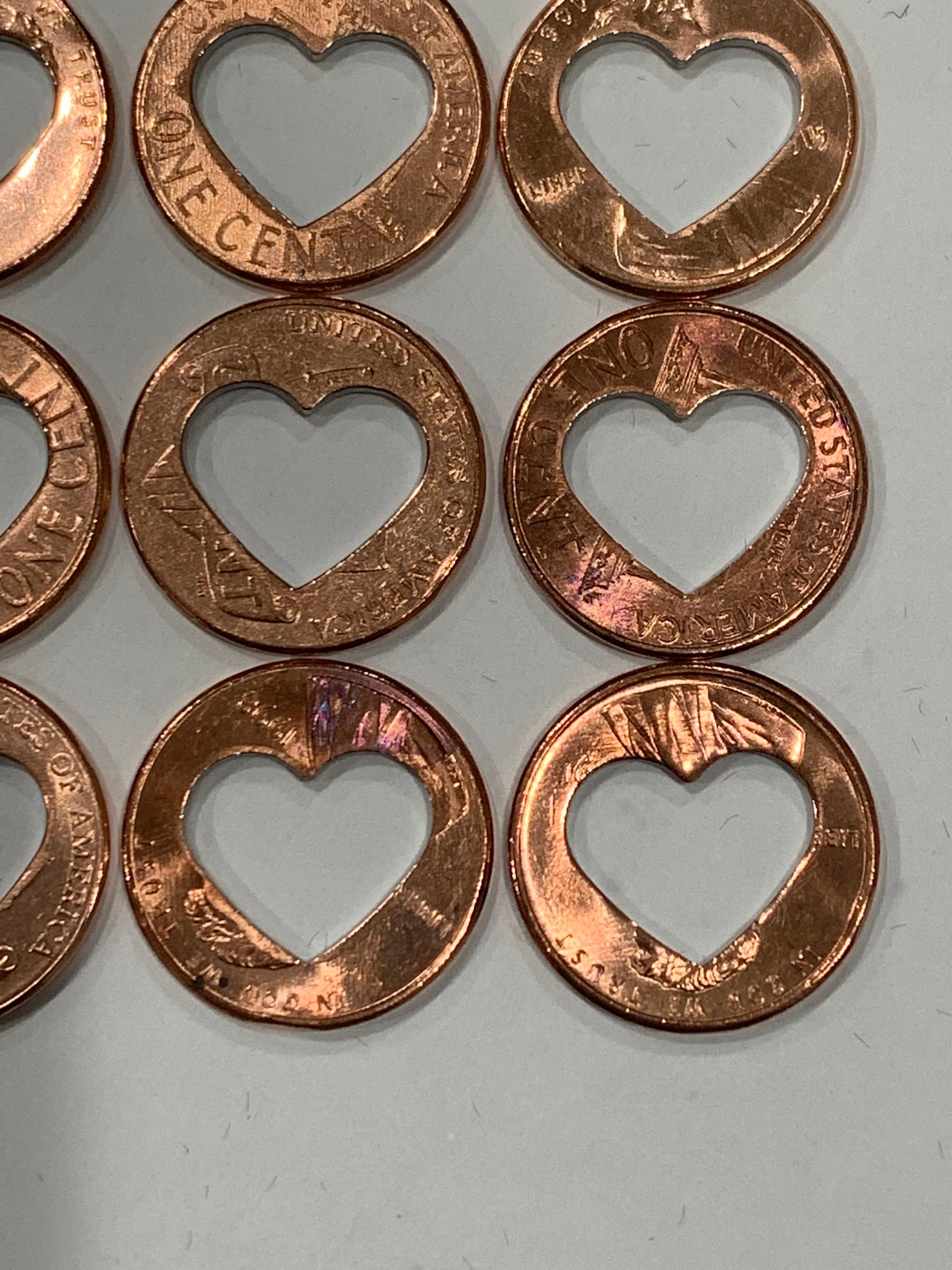 25 Heart Cut Pennies With Heart Cut Out Penny Pennys From Heaven Lucky ...