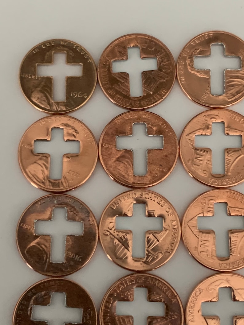 25 Cross Cut Pennies With Cross Cut Out Penny Pennys From Heaven Lucky ...