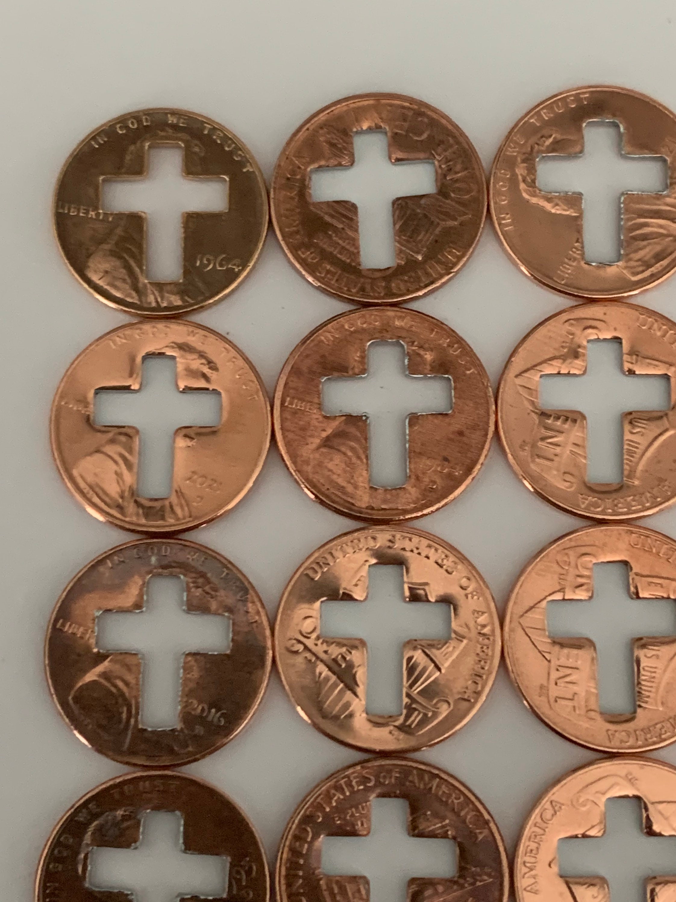 25 Cross Cut Pennies With Cross Cut Out Penny Pennys From Heaven Lucky ...