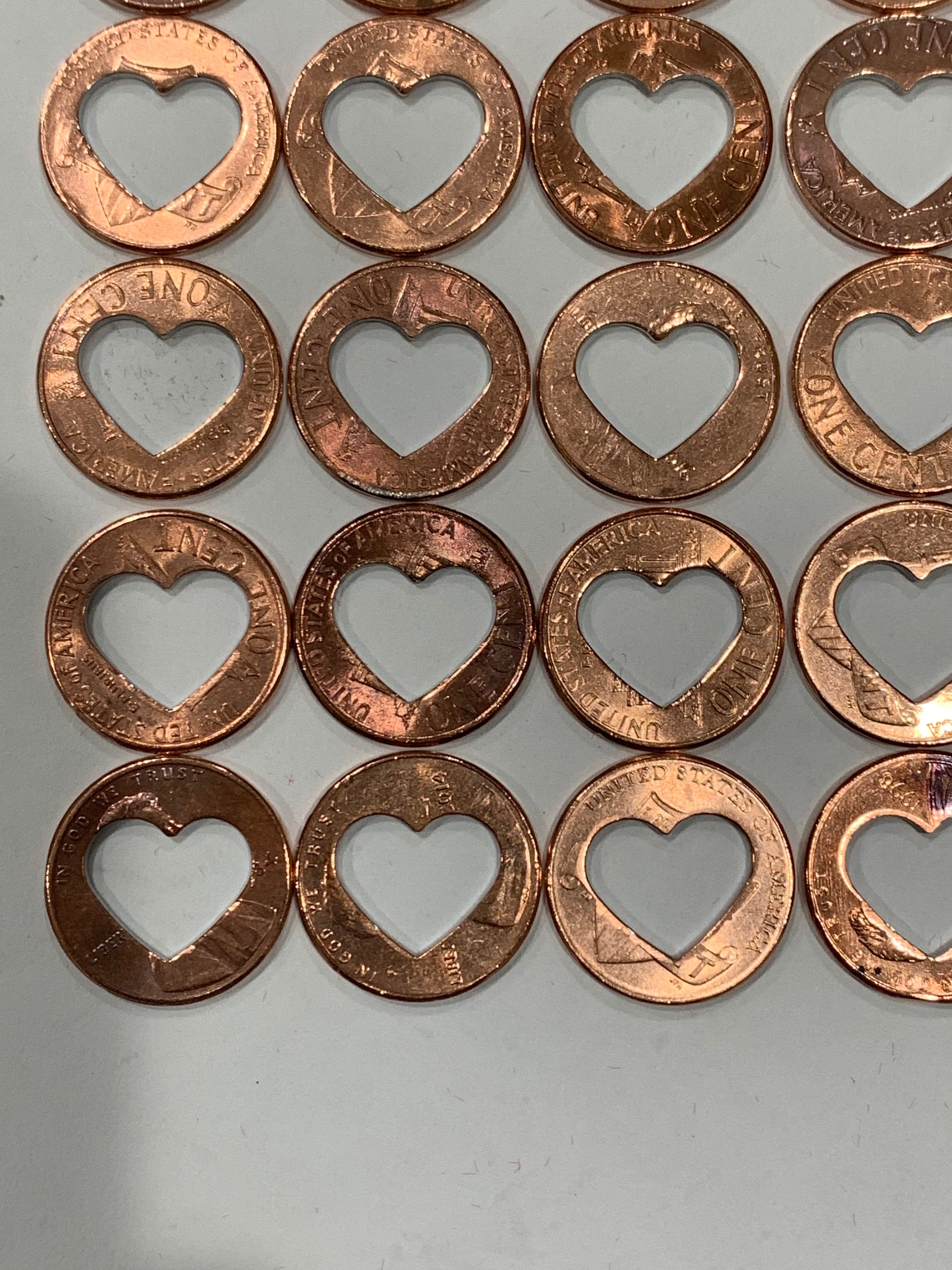 25 Heart Cut Pennies With Heart Cut Out Penny Pennys From Heaven Lucky ...