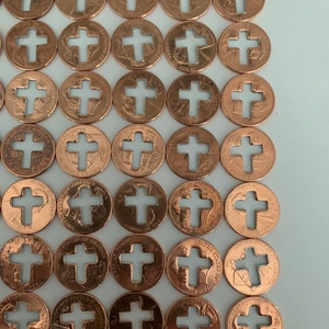 50 Cross Cut Pennies With Cross Cut Out Penny Pennys From Heaven Lucky ...