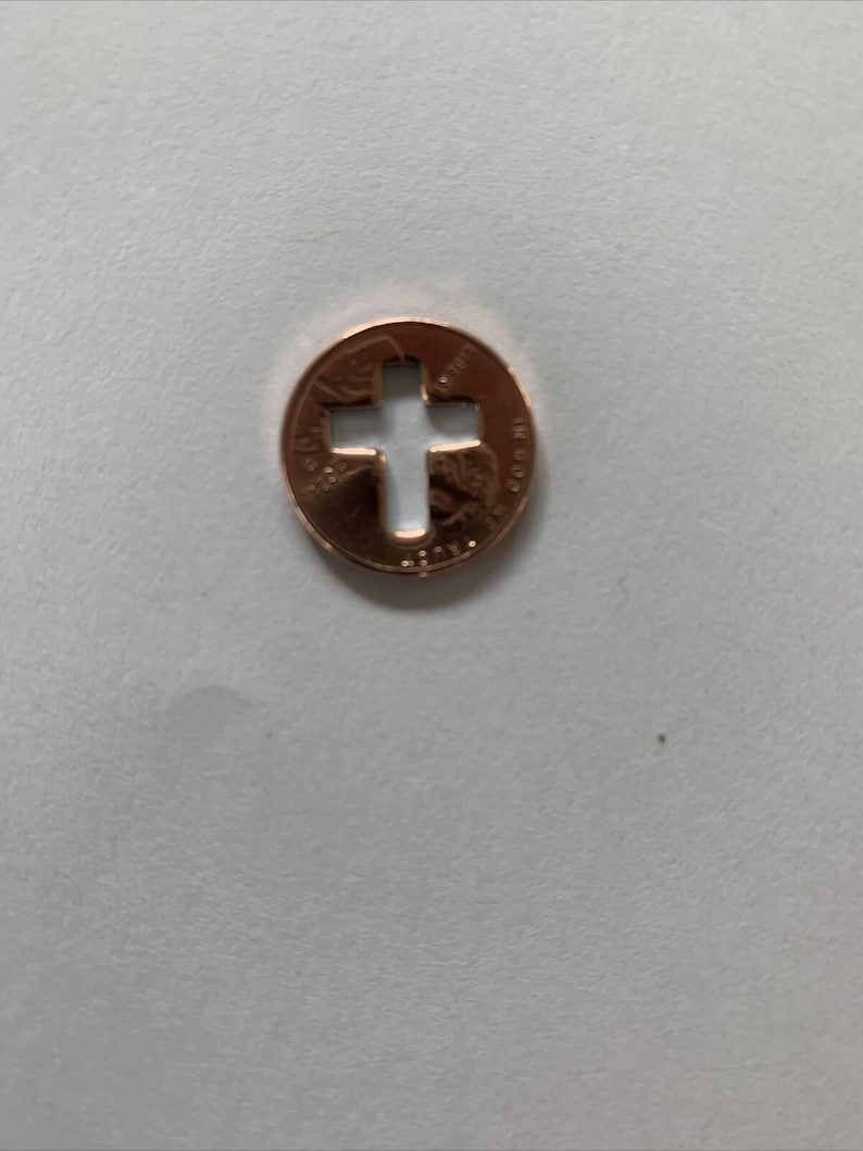 10 Cross Cut Pennies With Cross Cut Out Penny Pennys From - Etsy