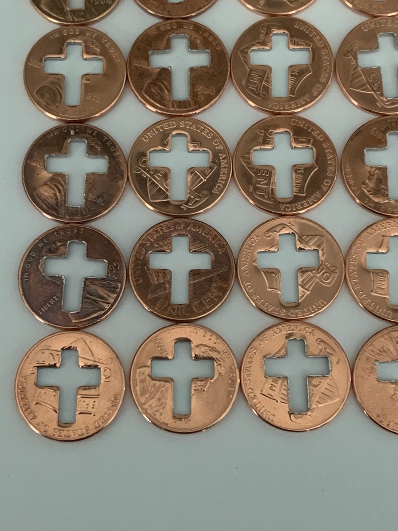 25 Cross Cut Pennies With Cross Cut Out Penny Pennys From Heaven Lucky ...