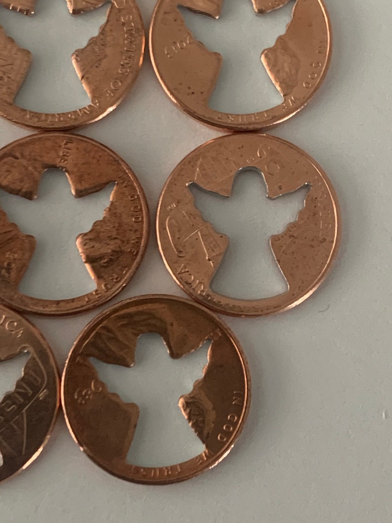 10 Angel Cut Pennies With Angel Cut Out Penny Pennys From Heaven Lucky ...