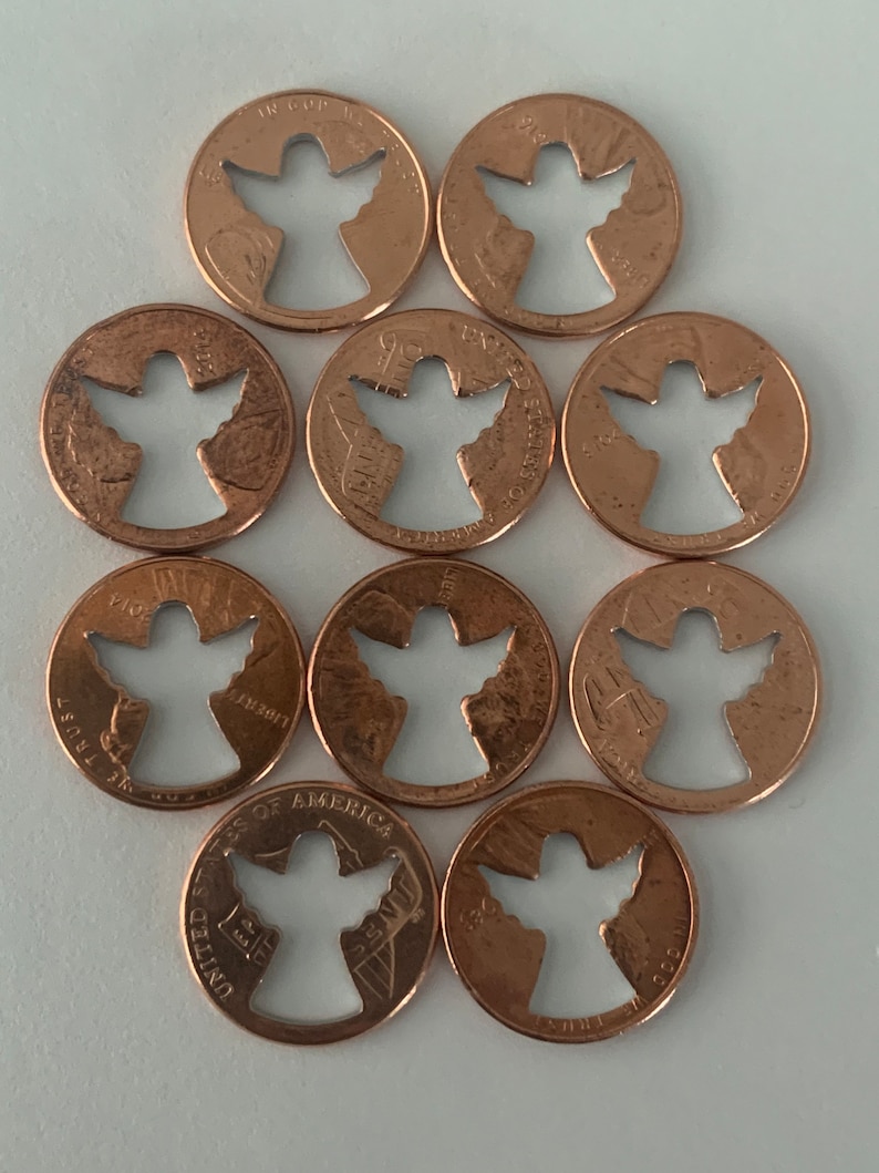 10 Angel Cut Pennies With Angel Cut Out Penny Pennys From Heaven Lucky ...