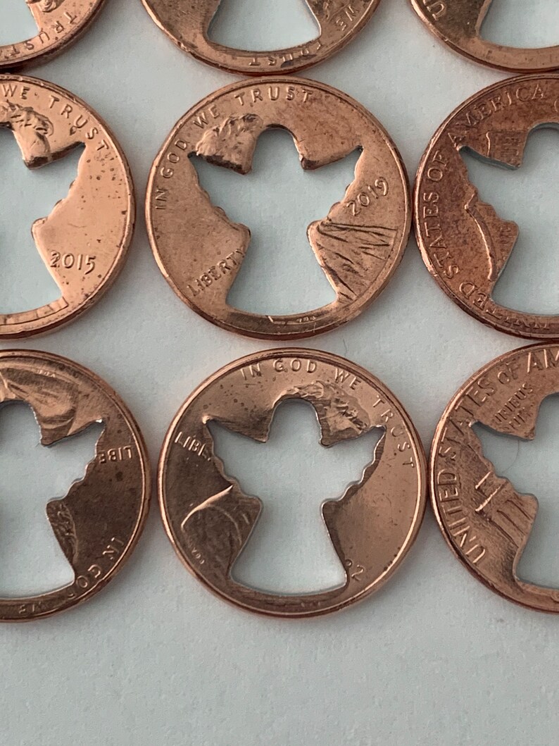 25 Angel Cut Pennies With Angel Cut Out Penny Pennys From Heaven Lucky ...